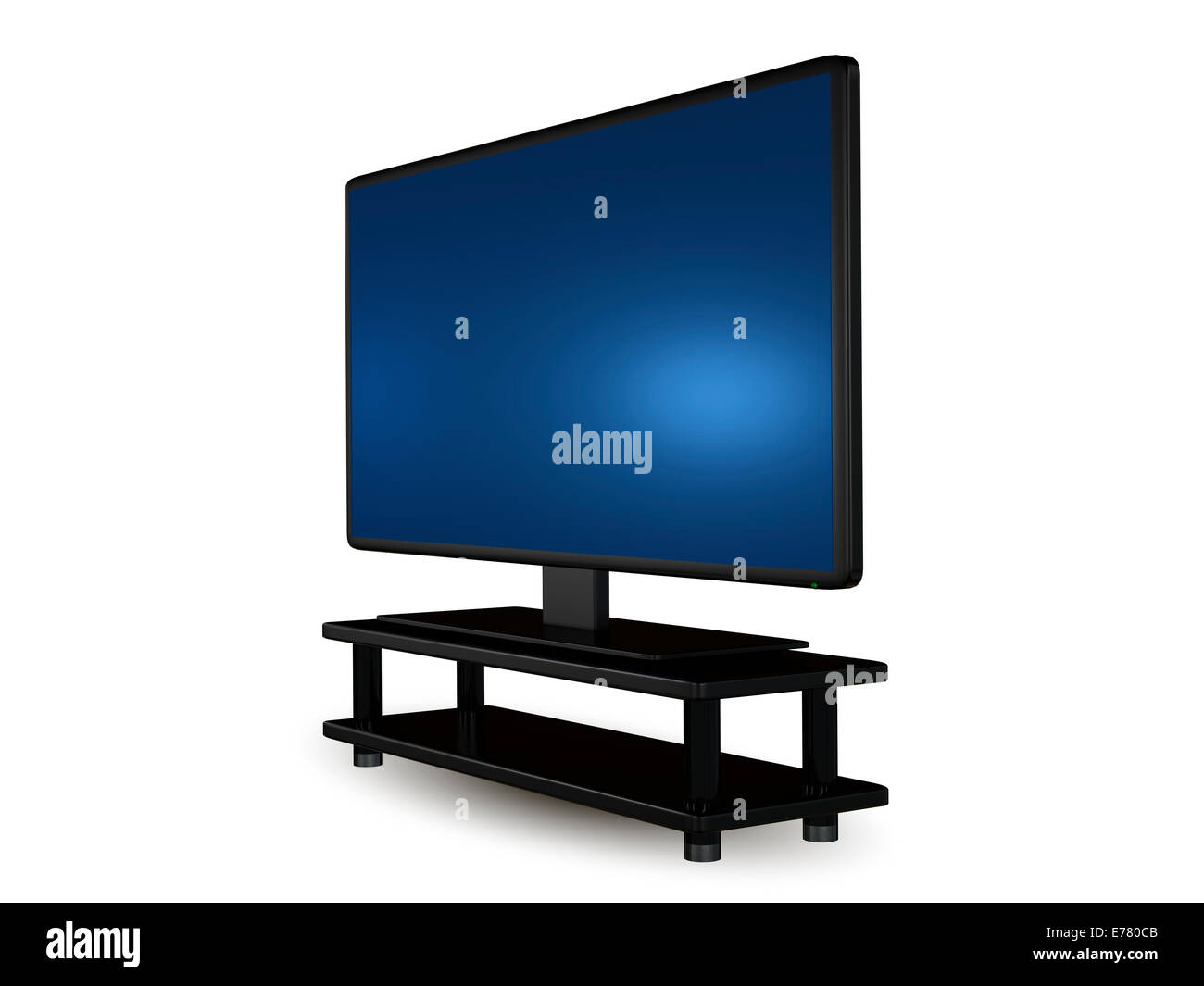 illustration, modern black television set on white background Stock ...