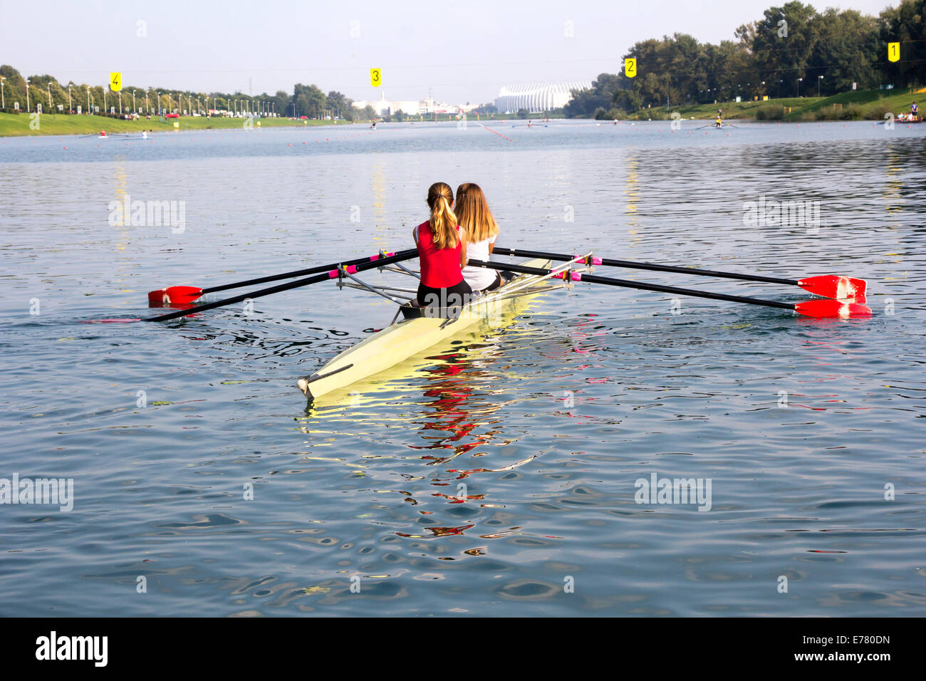Two girls in a boat hi-res stock photography and images - Alamy