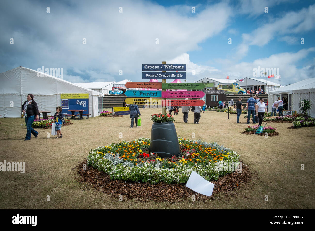 National Eisteddfod of Wales field, Llanelli, Wales, UK. August 2014 ...