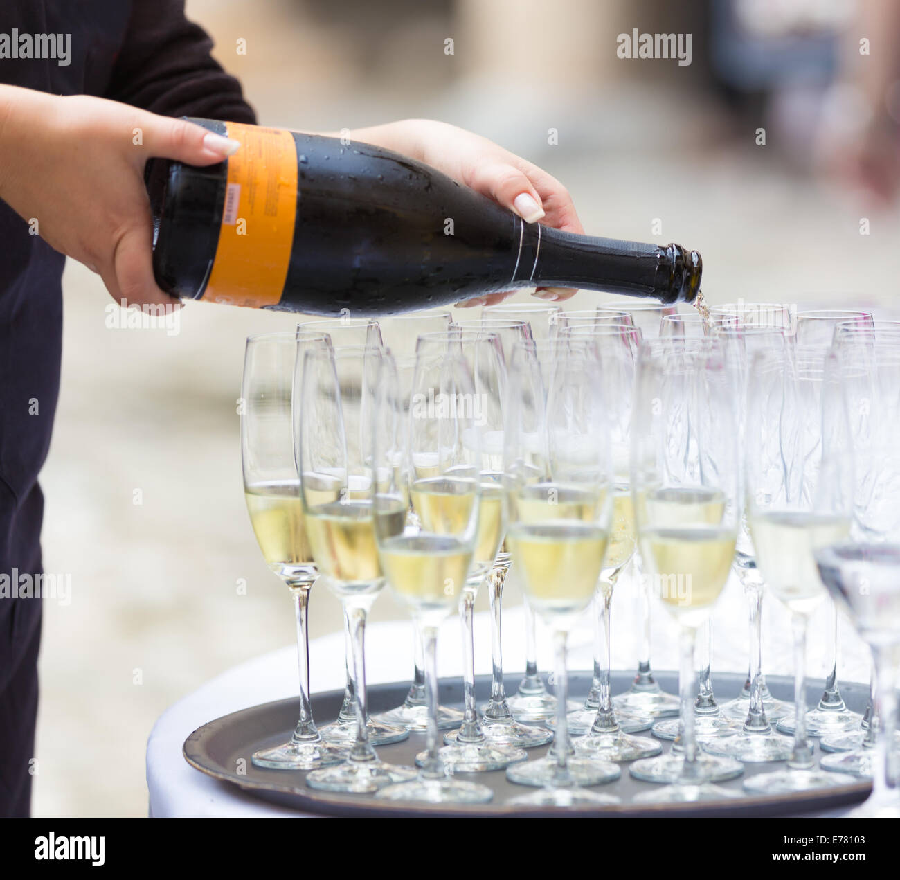 Pattern of empty christal glasses Stock Photo - Alamy
