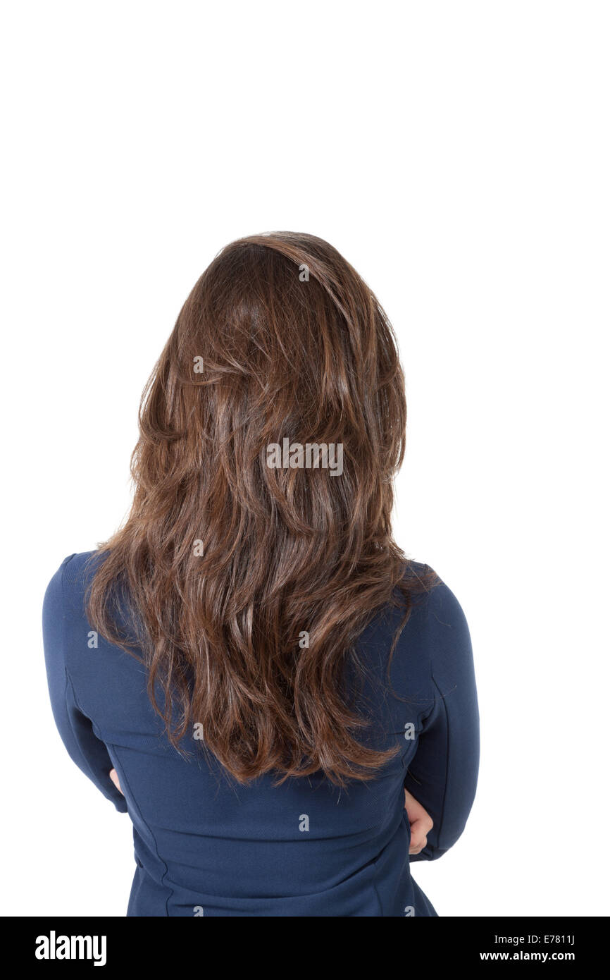 back view of a girl, portrait, isolated on white background Stock Photo ...