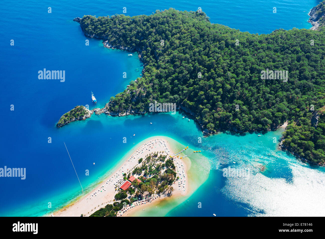 Oludeniz blue lagoon aerial, beach resort, Fethiye district , Turkey Stock Photo - Alamy