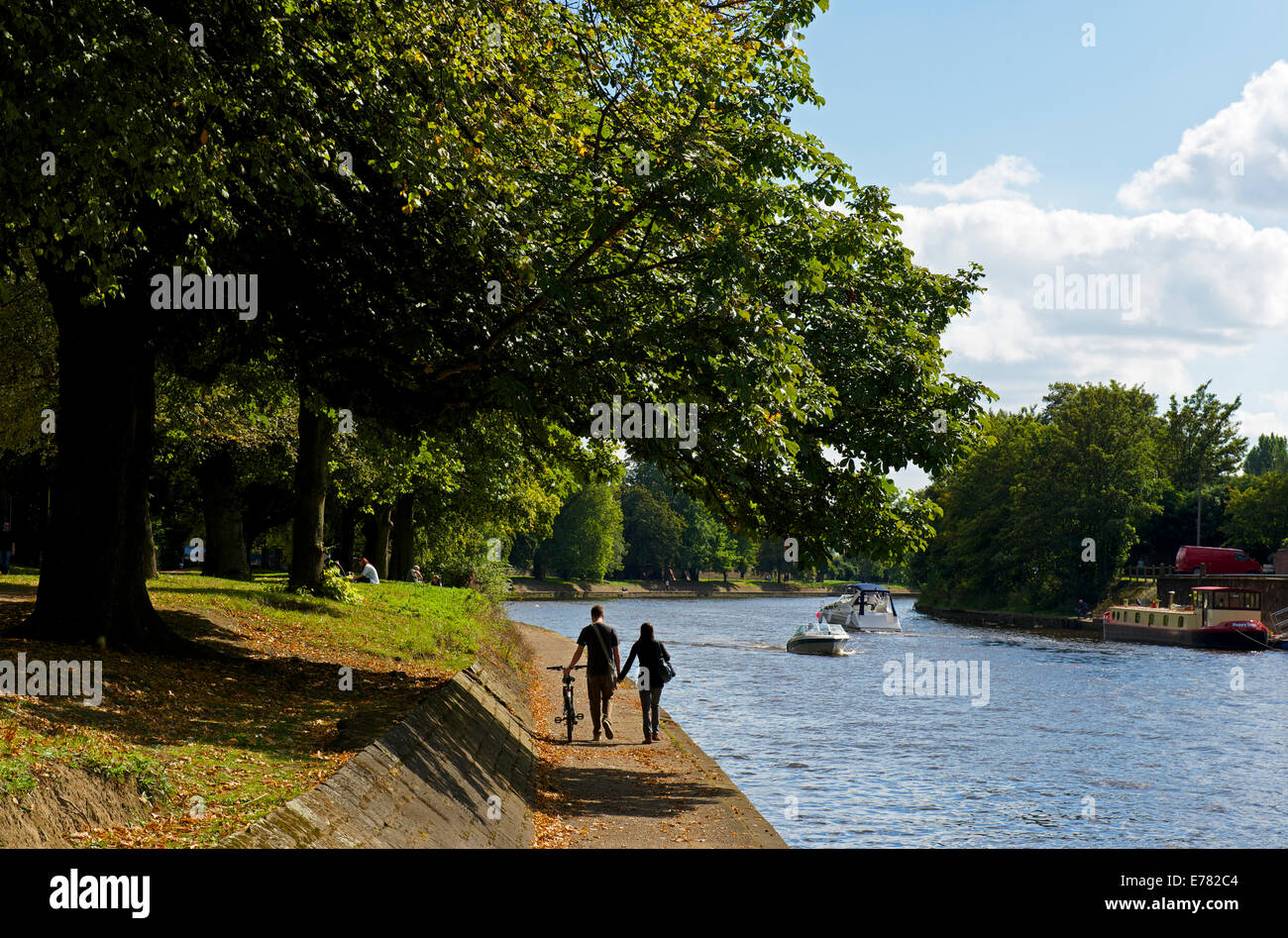 The River Ouse and New Walk, York, North Yorkshire, England UK Stock ...