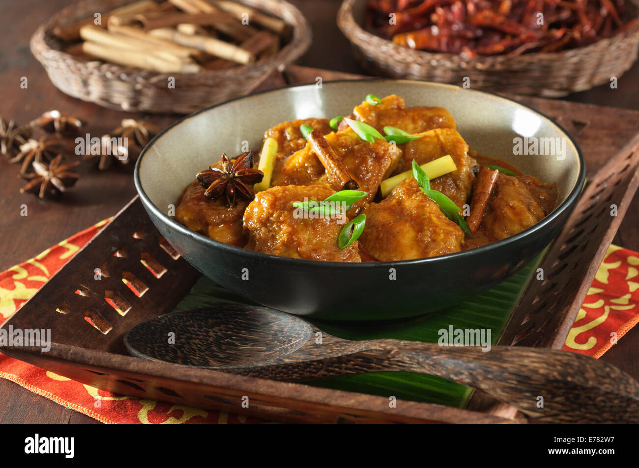 Ayam masak merah. Red cooked chilli chicken. Malaysia Food Stock Photo ...