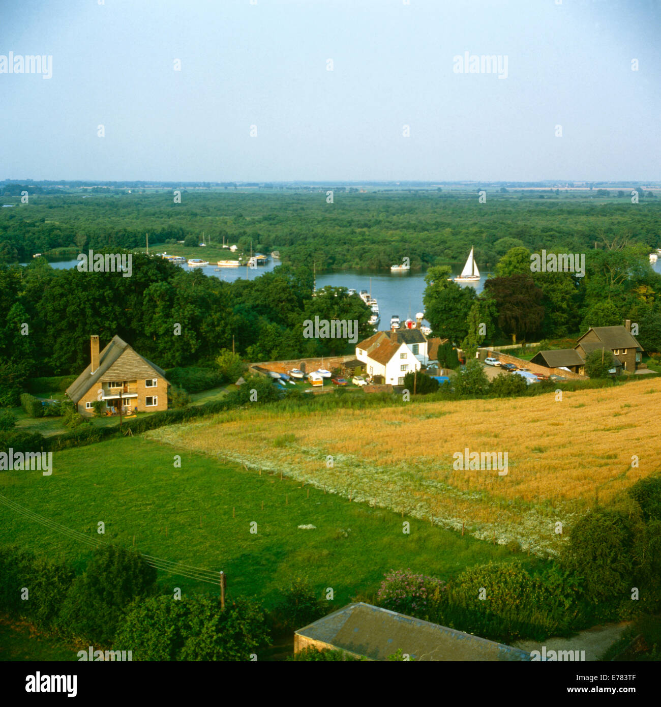 Malthouse Broad, Norfolk, from tower of St Helen's church, Ranworth ...