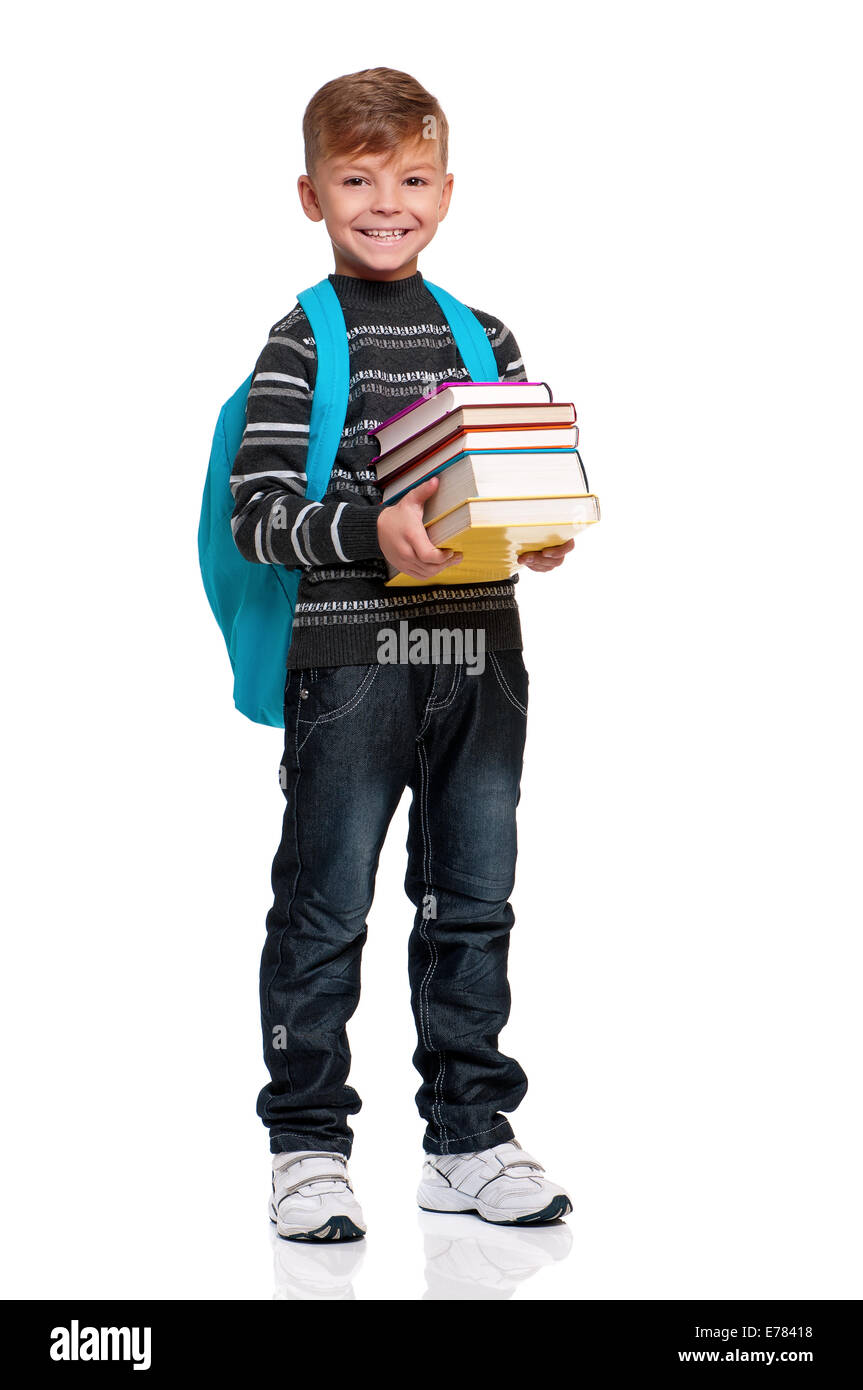 Boy with backpack Stock Photo - Alamy