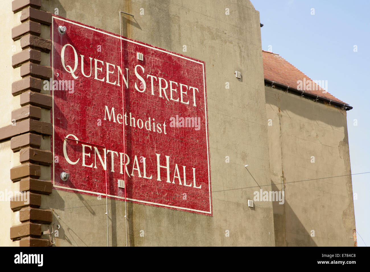 Large gable end sign for Queen Street Methodist Central Hall, Queen ...