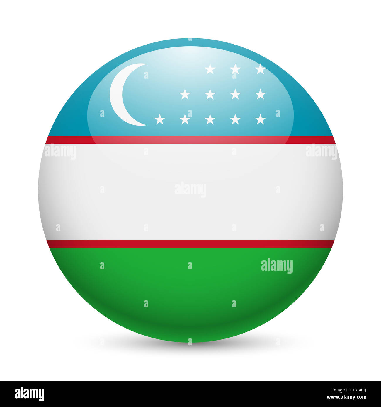 Flag of Uzbekistan as round glossy icon. Button with Uzbek flag Stock ...