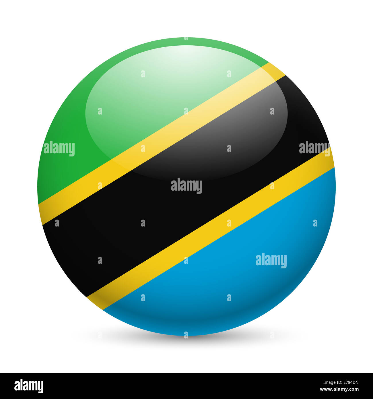 Flag of Tanzania as round glossy icon. Button with Tanzanian flag Stock ...