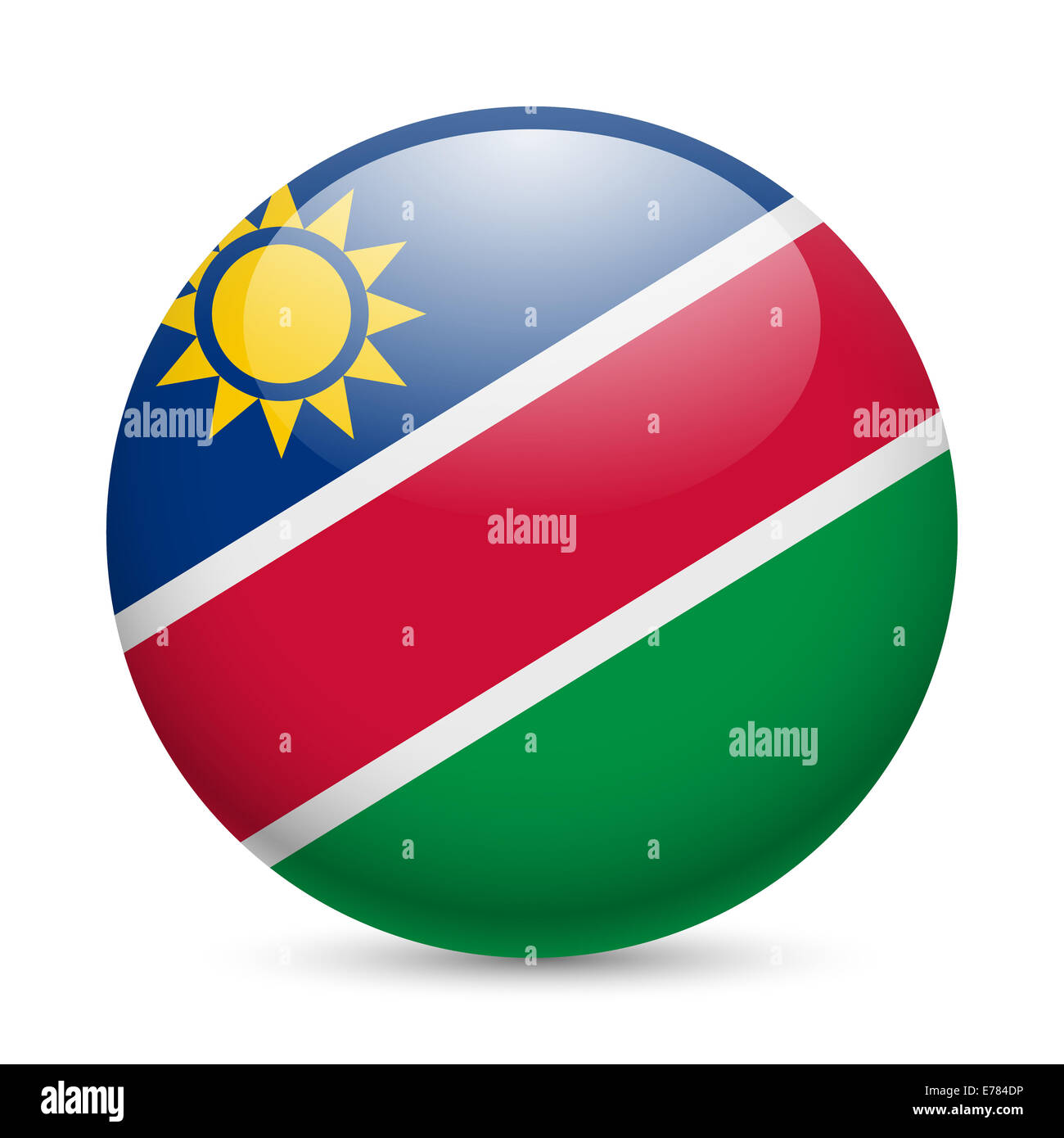 Flag of Namibia as round glossy icon. Button with Namibian flag Stock ...