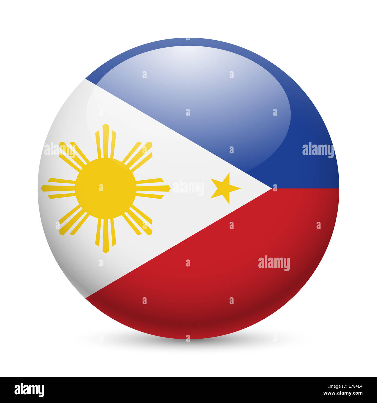 Flag of Philippines as round glossy icon. Button with Filipino flag ...
