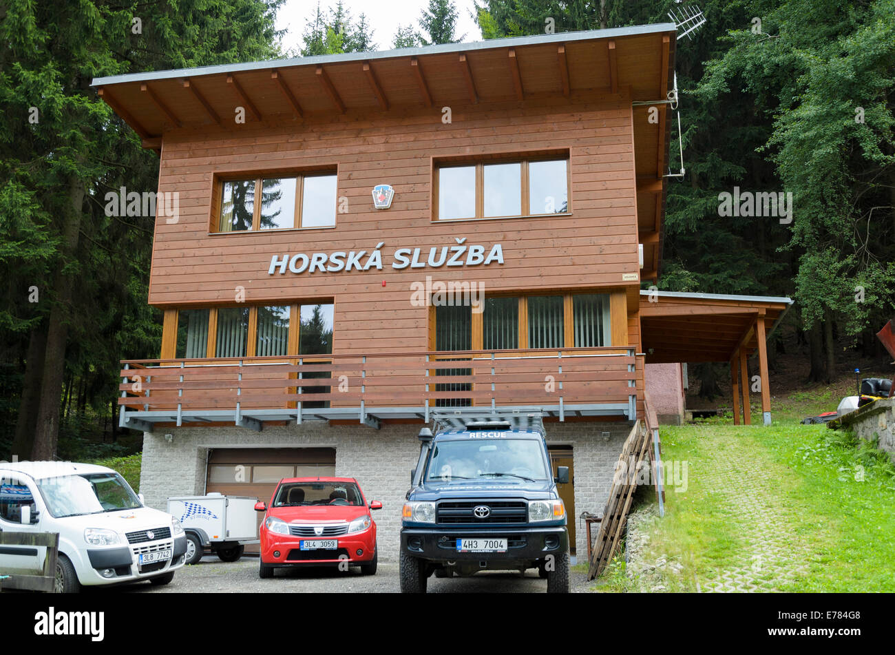 Mountain rescue base in Jested Stock Photo - Alamy