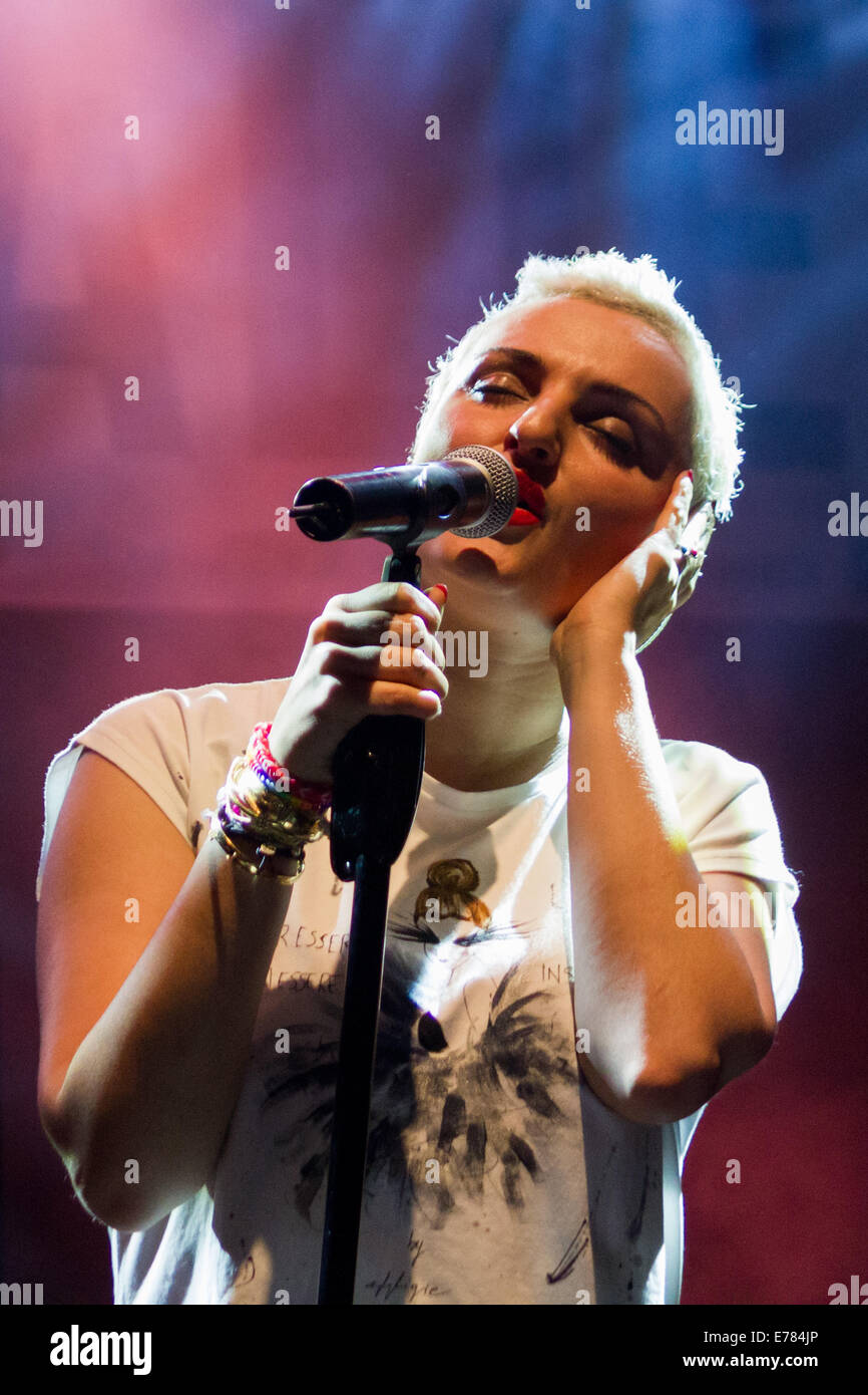 Turin, Italy. 8th Sept, 2014. The Italian singer, Arisa performs live ...