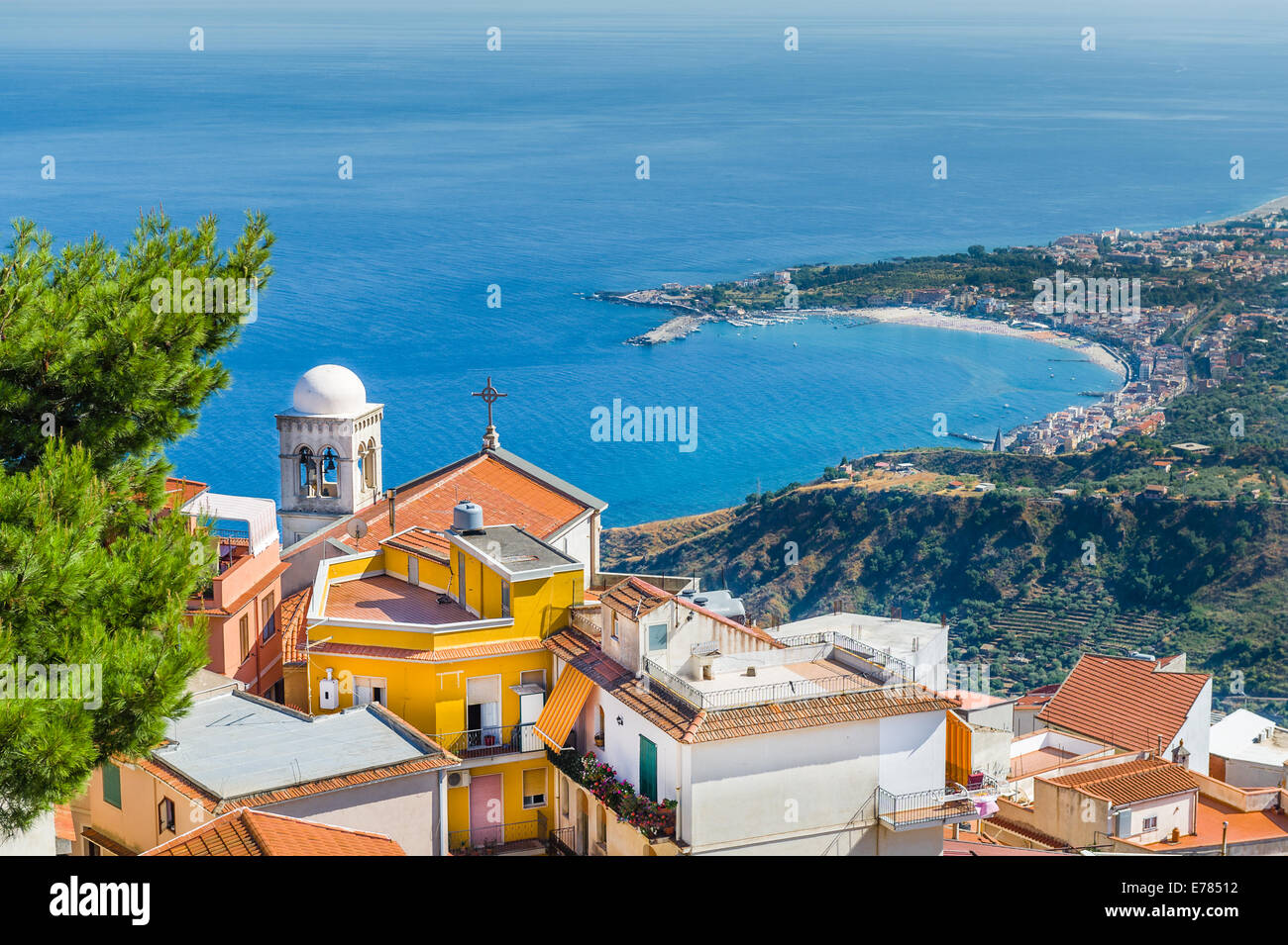 Taormina town landscape Stock Photo - Alamy