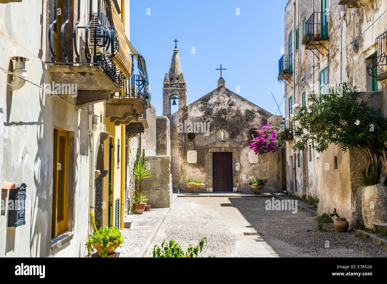 Lipari old town church Stock Photo - Alamy