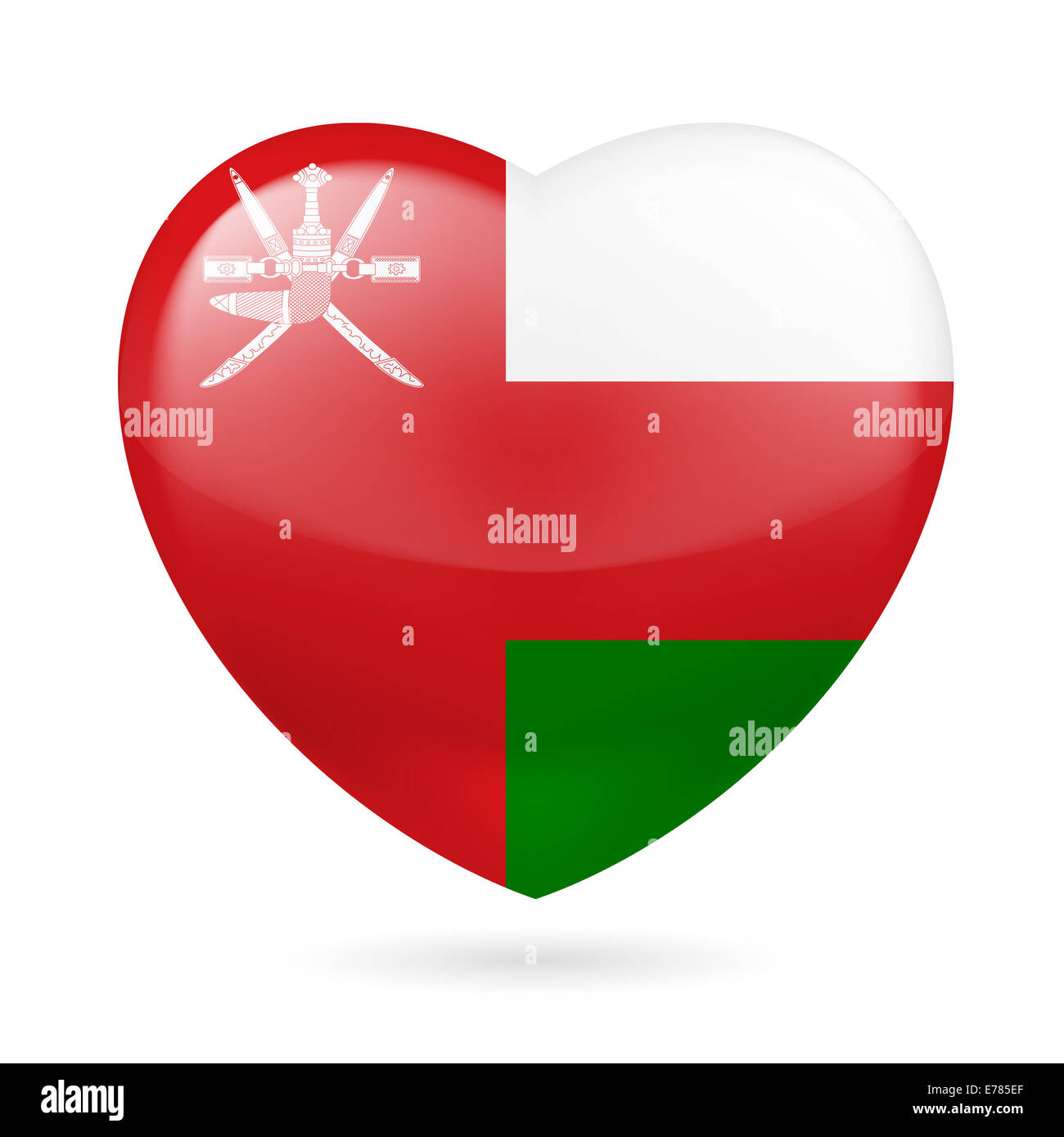 I love Oman. Heart with flag colors Stock Photo - Alamy