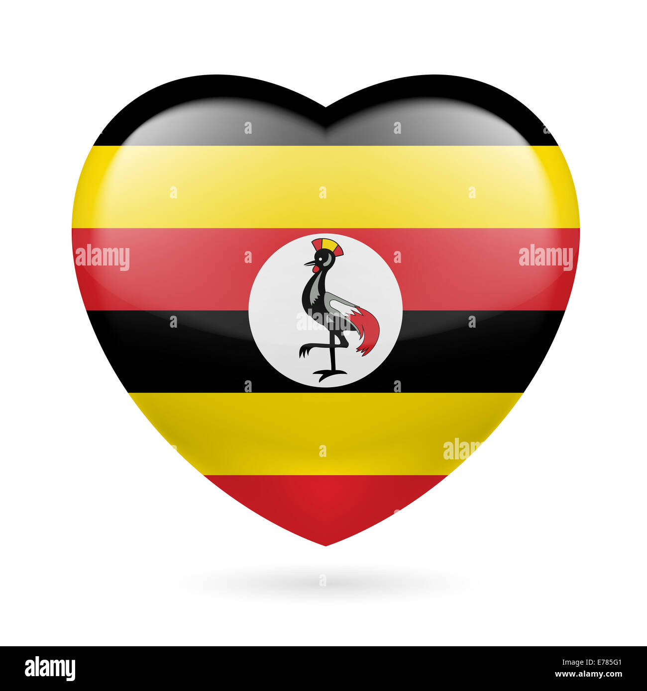 Heart with Ugandan flag colors. I love Uganda Stock Photo - Alamy
