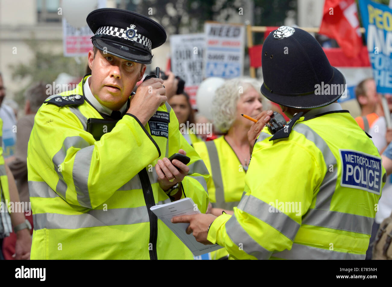 London, England, UK. Metropolitan Police officers at the People's march ...