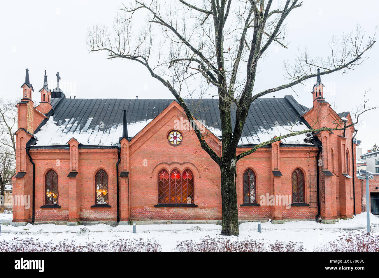 Small old style church in Helsinki Stock Photo - Alamy