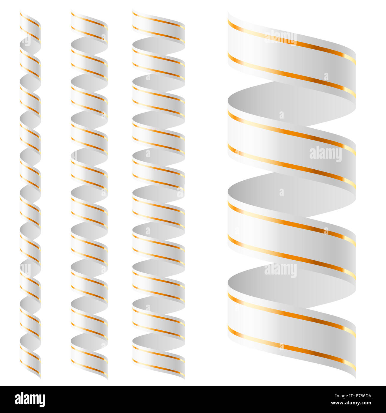 Vertical white ribbon of different sizes on a white background Stock ...