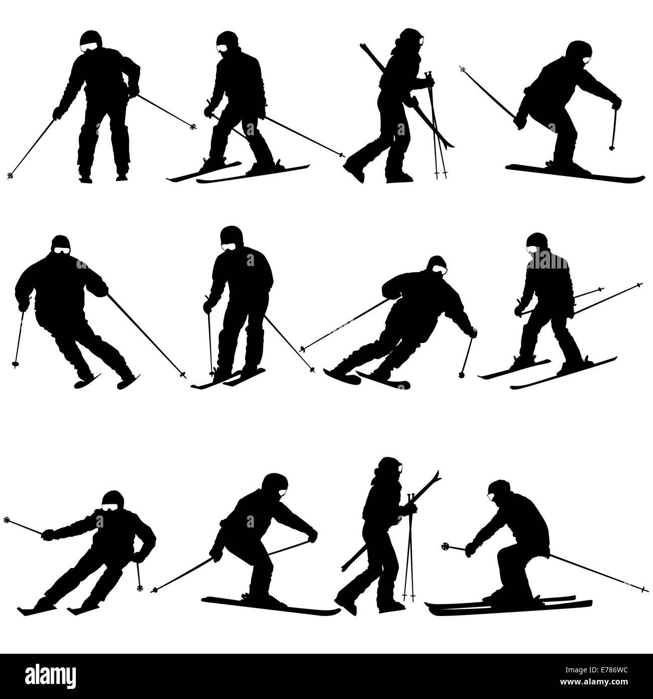 Mountain skier man speeding down slope Stock Photo - Alamy