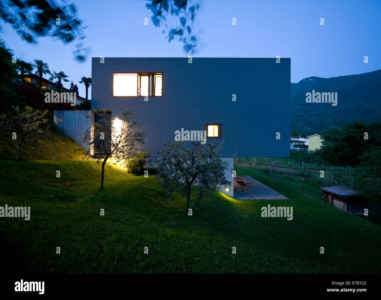 Modern house surrounded by nature, outdoors Stock Photo - Alamy