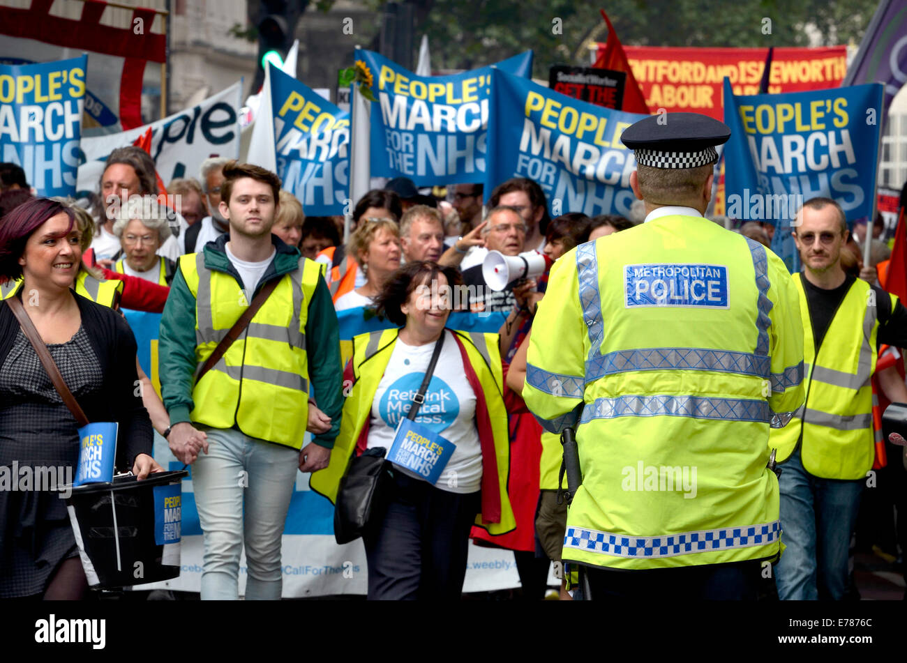 London, England, UK. Metropolitan Police officers at the People's march ...