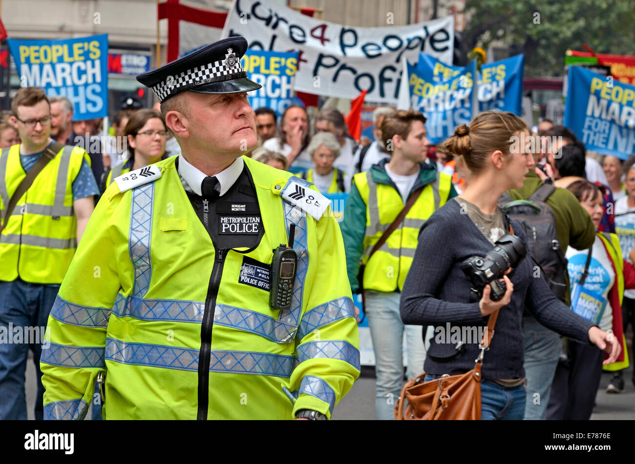 London, England, UK. Metropolitan Police officers at the People's march ...