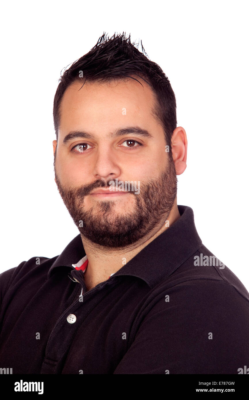 Bearded young men in black isolated on white background Stock Photo - Alamy