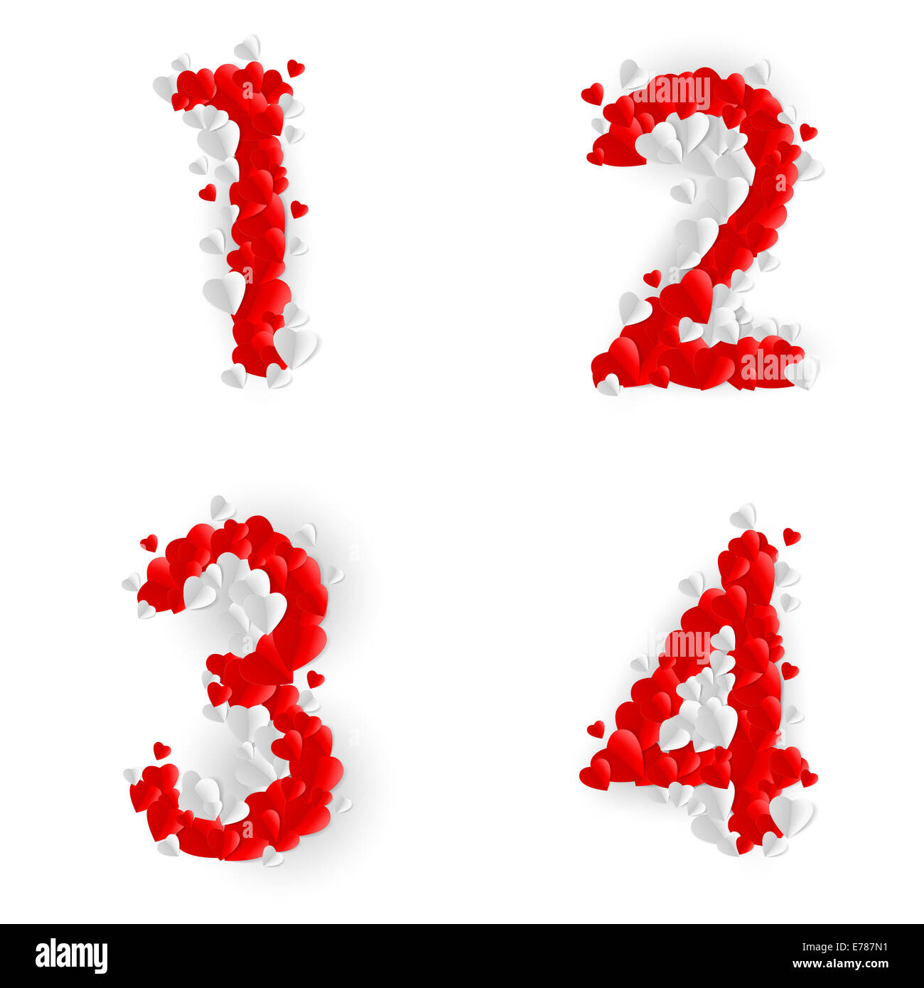 Numbers 1 4 Cut Out Stock Images & Pictures - Alamy