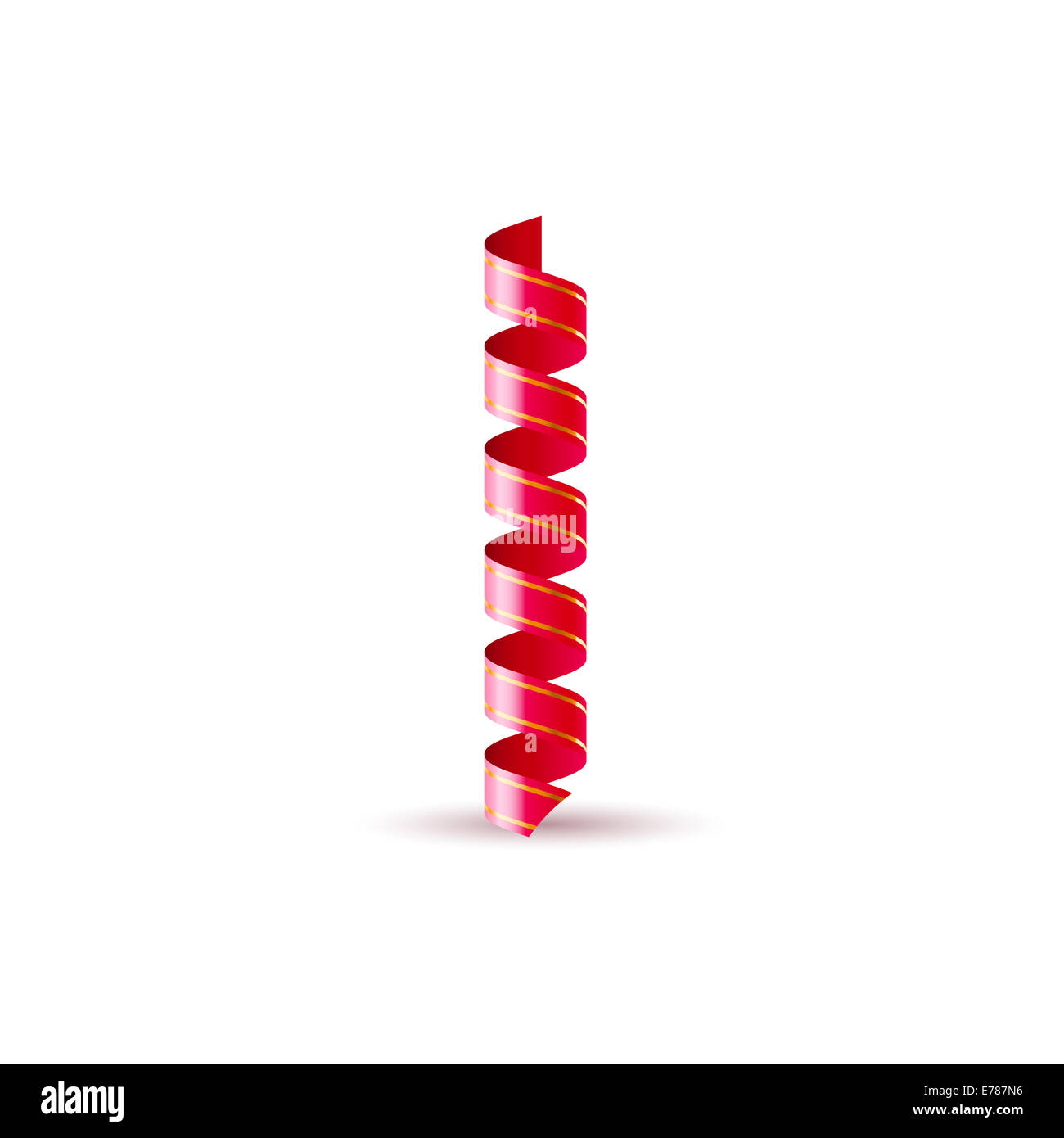 Letter I made of red curled shiny ribbon Stock Photo - Alamy