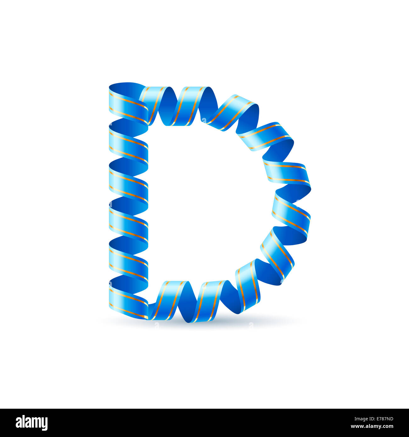 Letter D made of blue curled shiny ribbon Stock Photo - Alamy