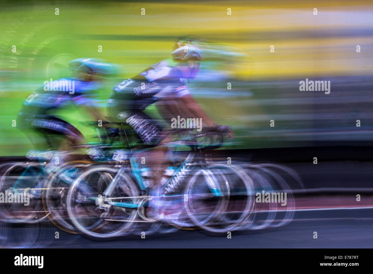 Tour of Britain blurred moving road race bikes, cycling motion blur ...