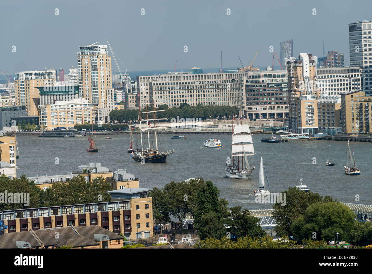 Tall Ships sail in line down the River Thames in London Stock Photo - Alamy