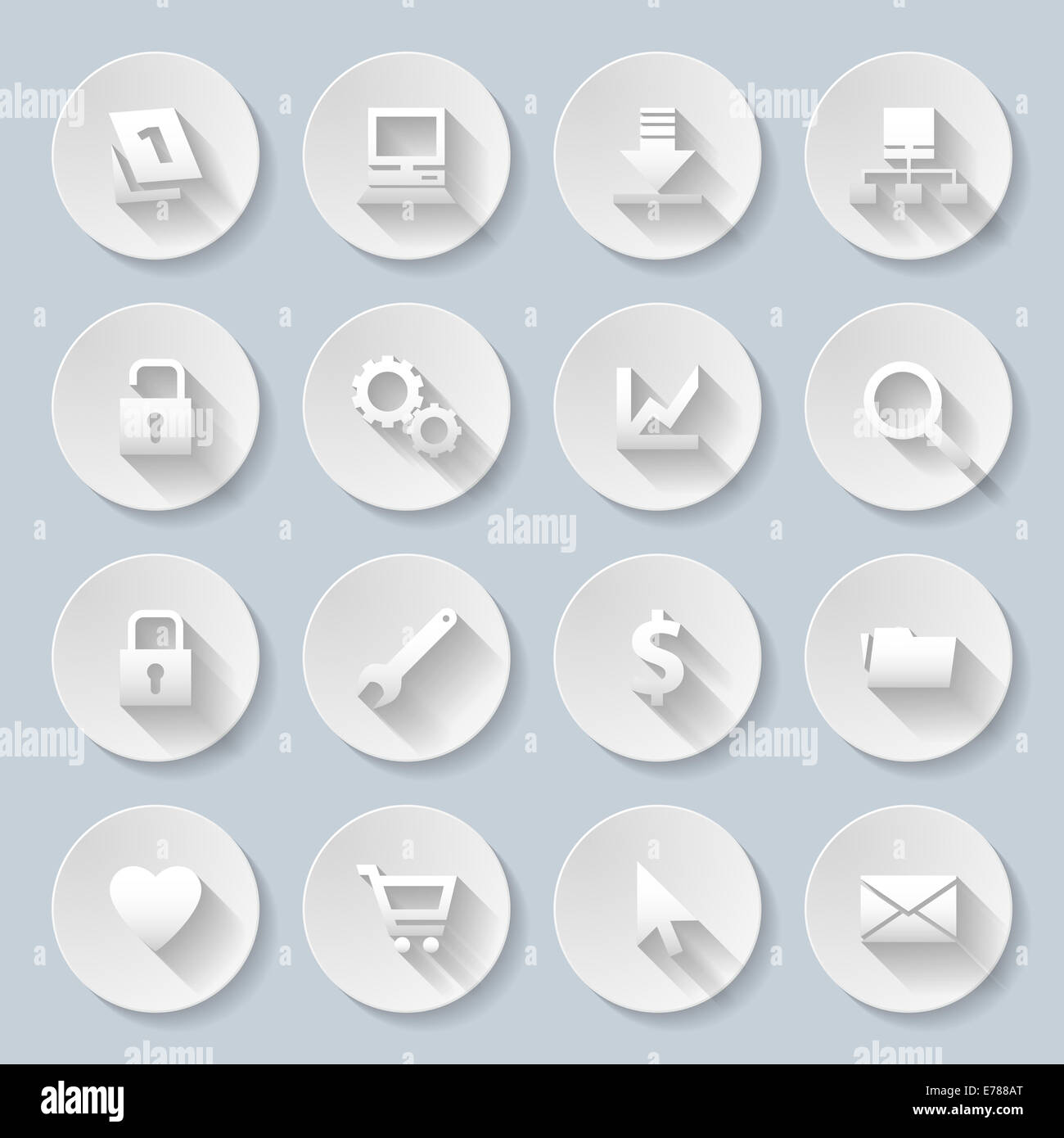 Set interface icons in paper hi-res stock photography and images - Alamy