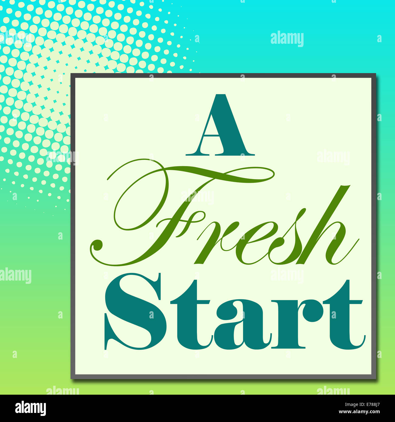A Fresh Start Green Turquose Stock Photo - Alamy