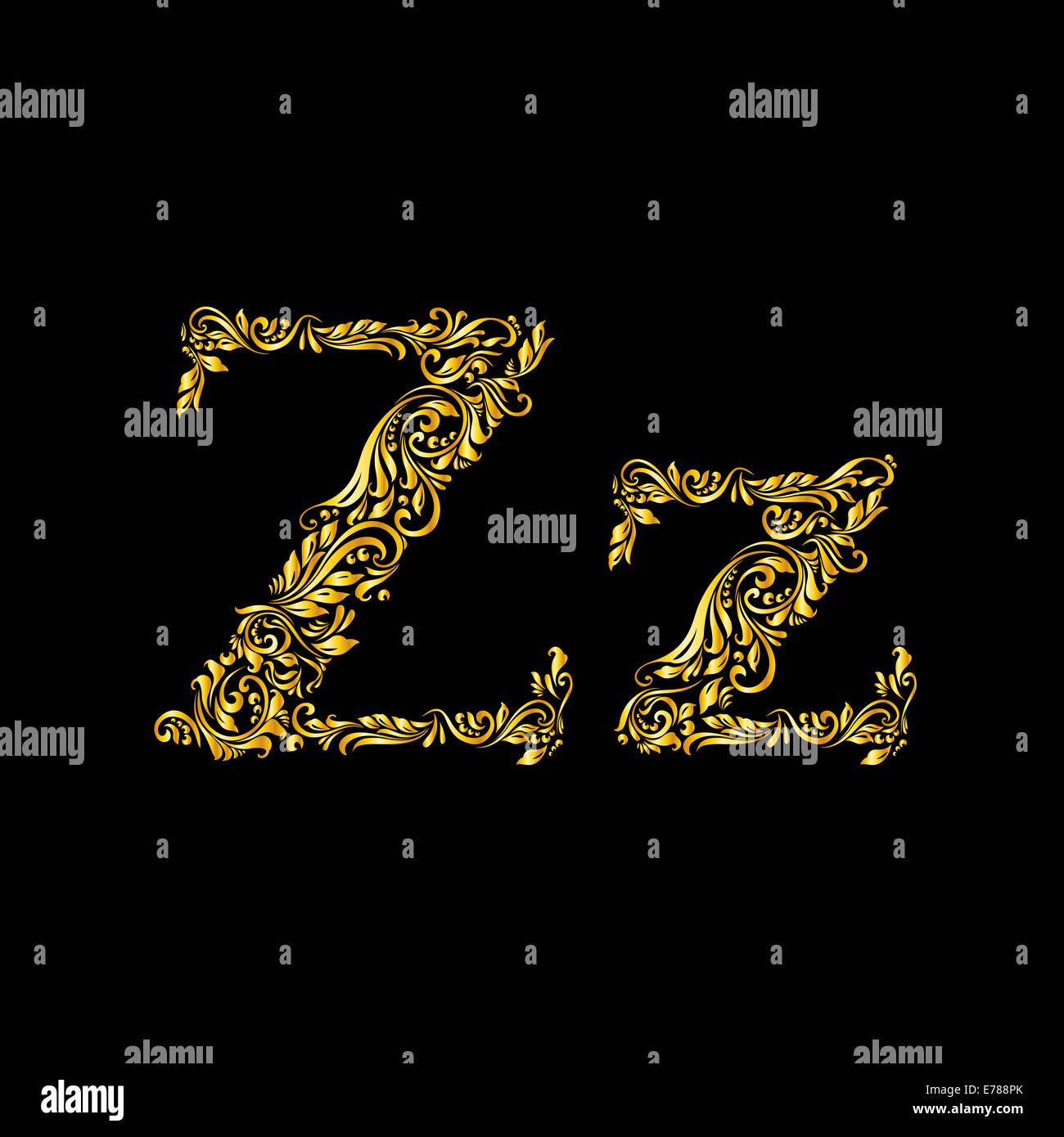 Richly decorated letter 'z' in upper and lower case Stock Photo - Alamy