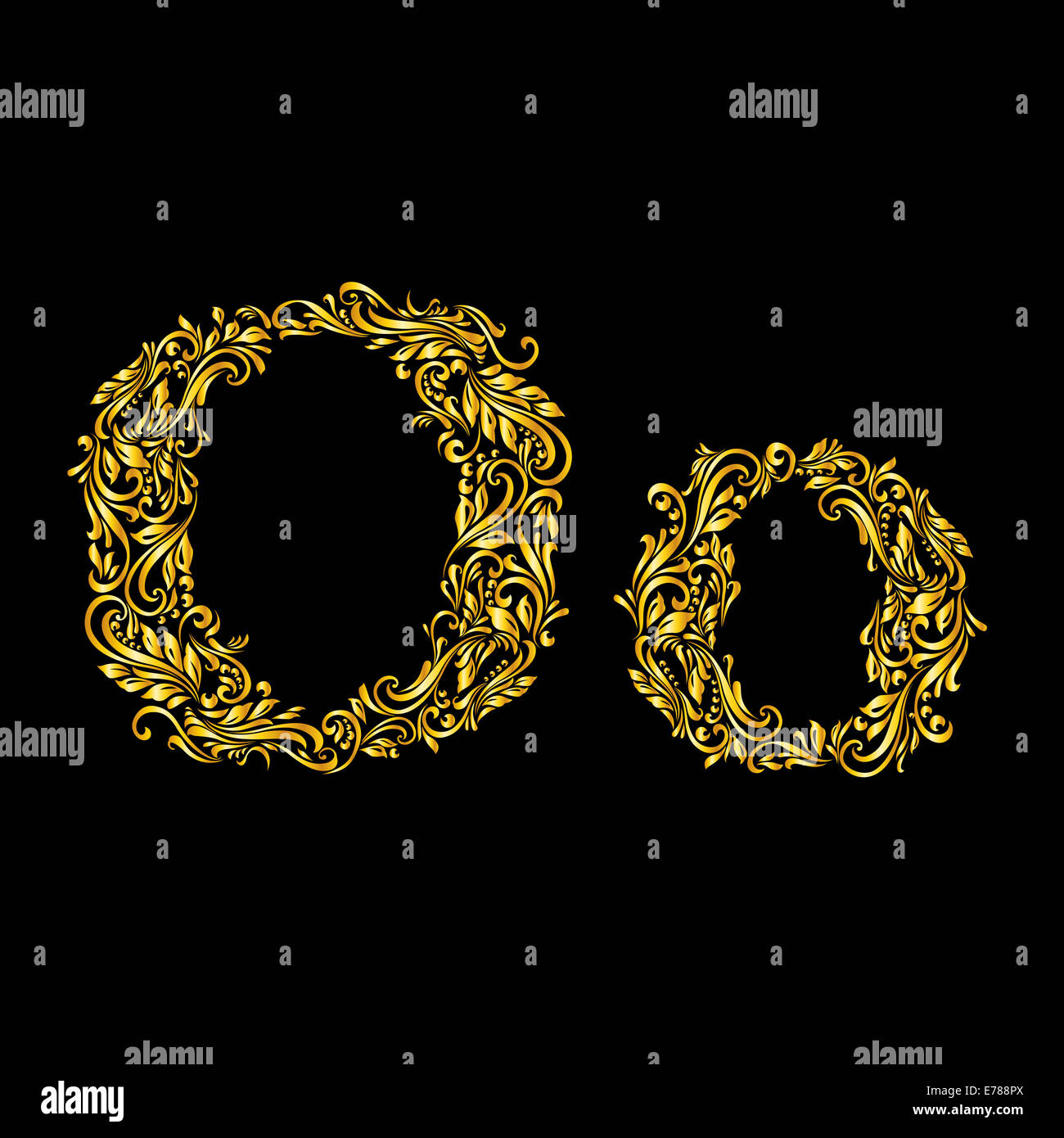 Richly decorated letter 'o' in upper and lower case Stock Photo - Alamy