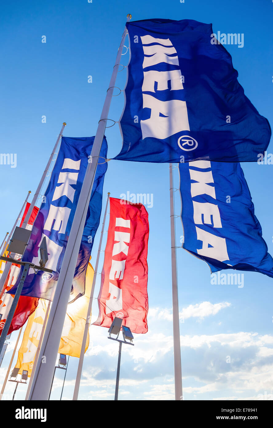 Ikea flags blue sky hi-res stock photography and images - Alamy