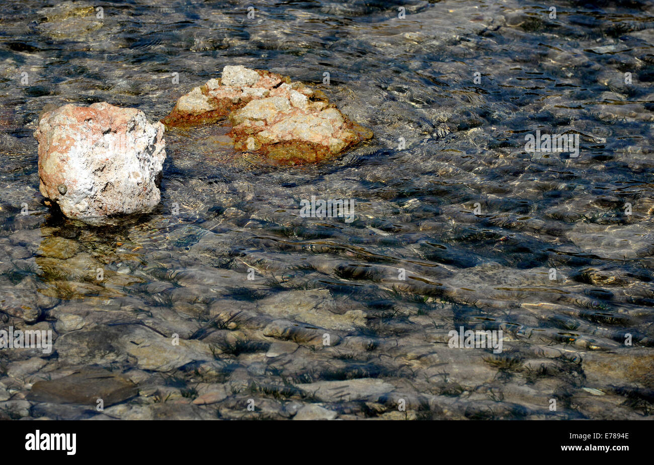 Typical cove with crystal clear water in Ibiza Stock Photo - Alamy