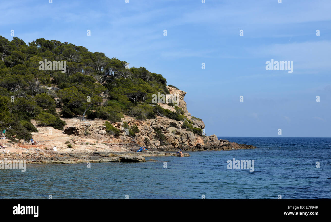 Typical cove with crystal clear water in Ibiza Stock Photo - Alamy
