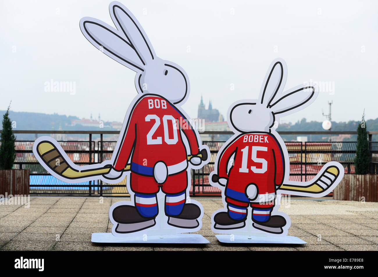 Prague, Czech Republic. 9th Sep, 2014. Bob and Bobek, mascots of the ...