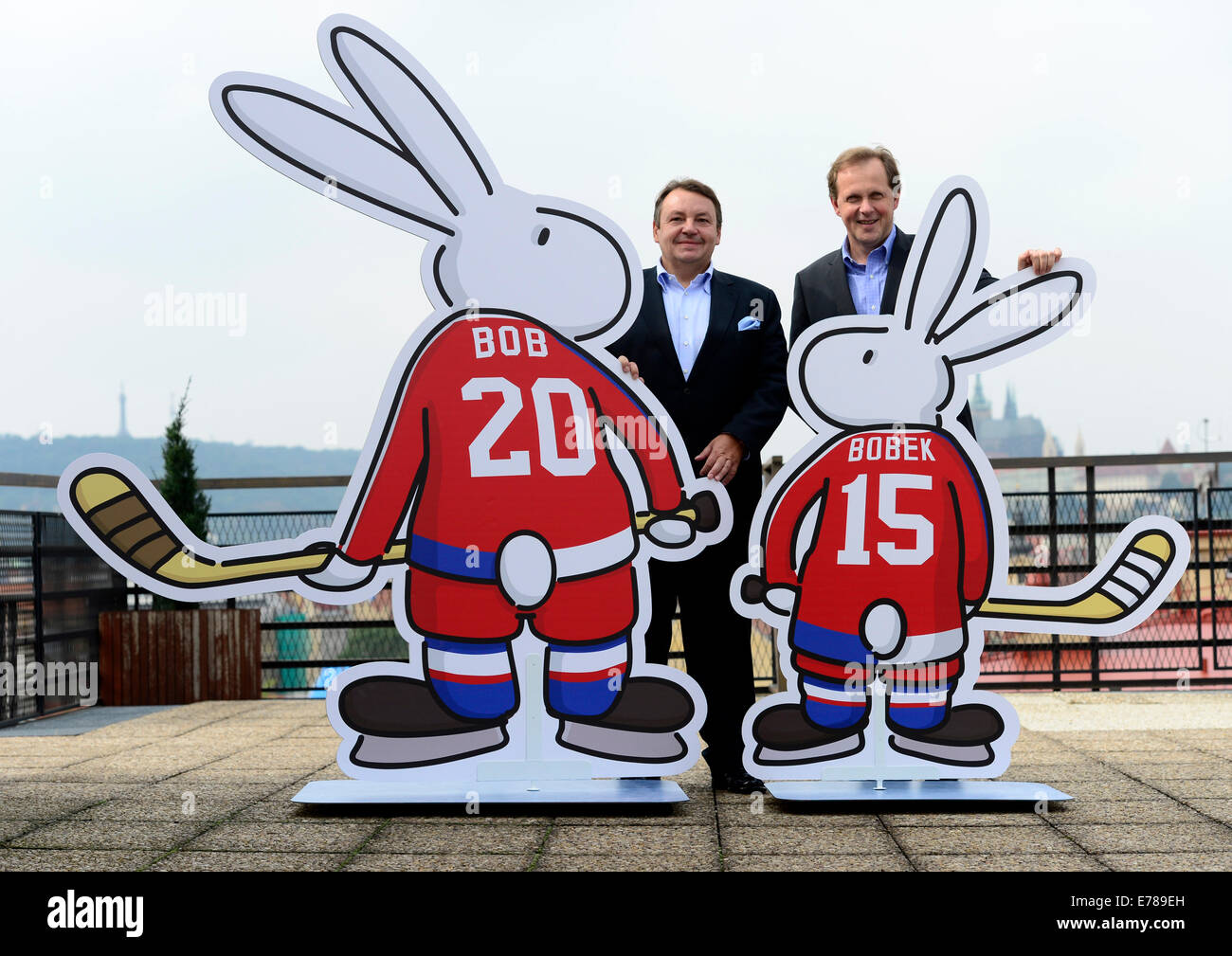 Prague, Czech Republic. 9th Sep, 2014. Bob and Bobek, mascots of the ...