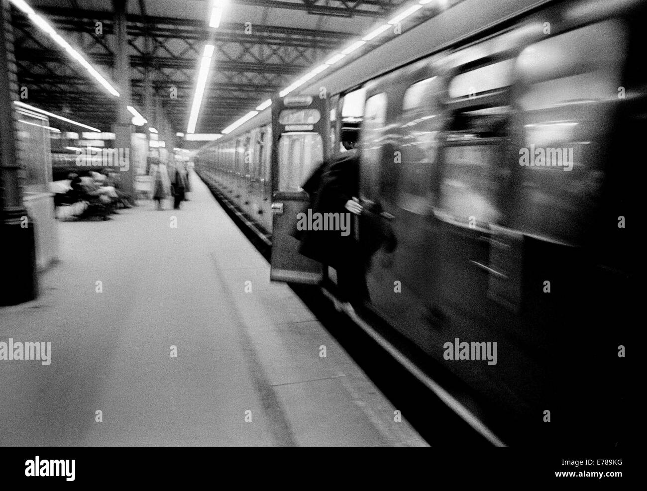 Man catching the last train, north Kent line, Charing Cross station ...