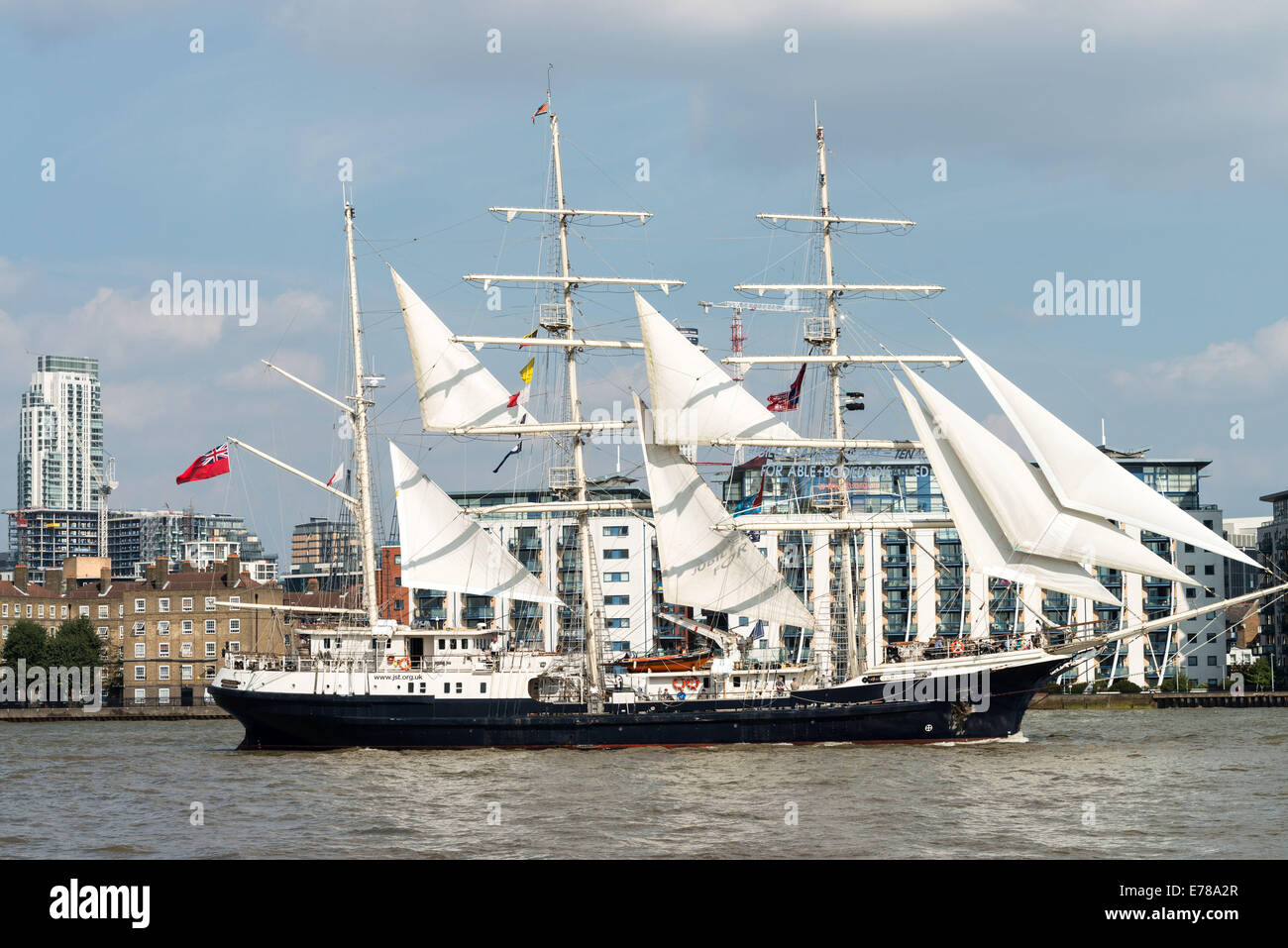 Tall Ships sail in line down the River Thames in London Stock Photo - Alamy