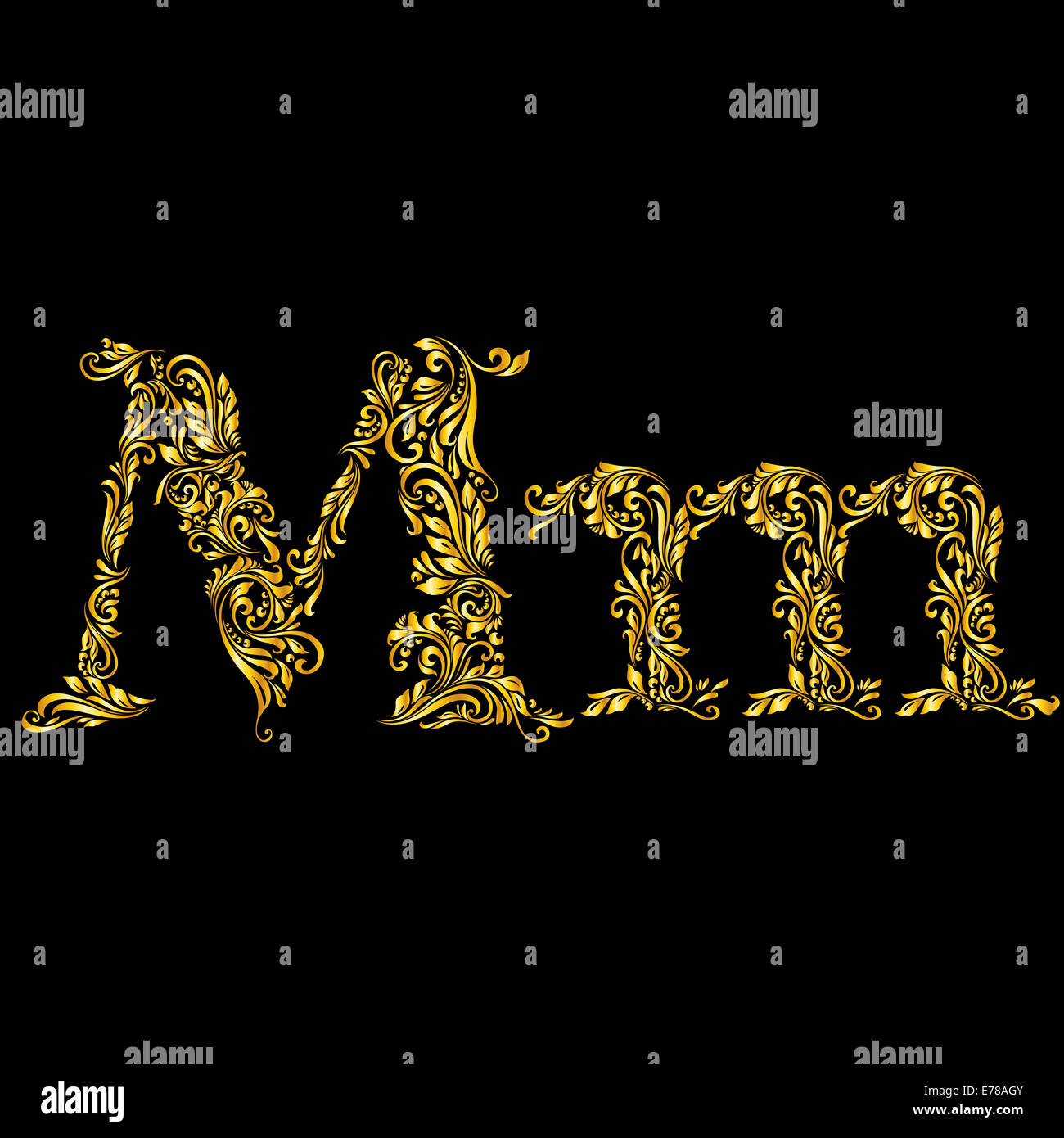 Decorated letter m hi-res stock photography and images - Alamy