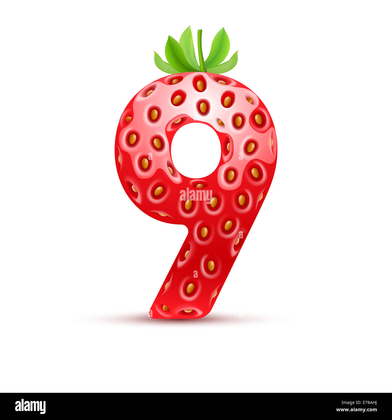 Number strawberry font red berry hi-res stock photography and images ...