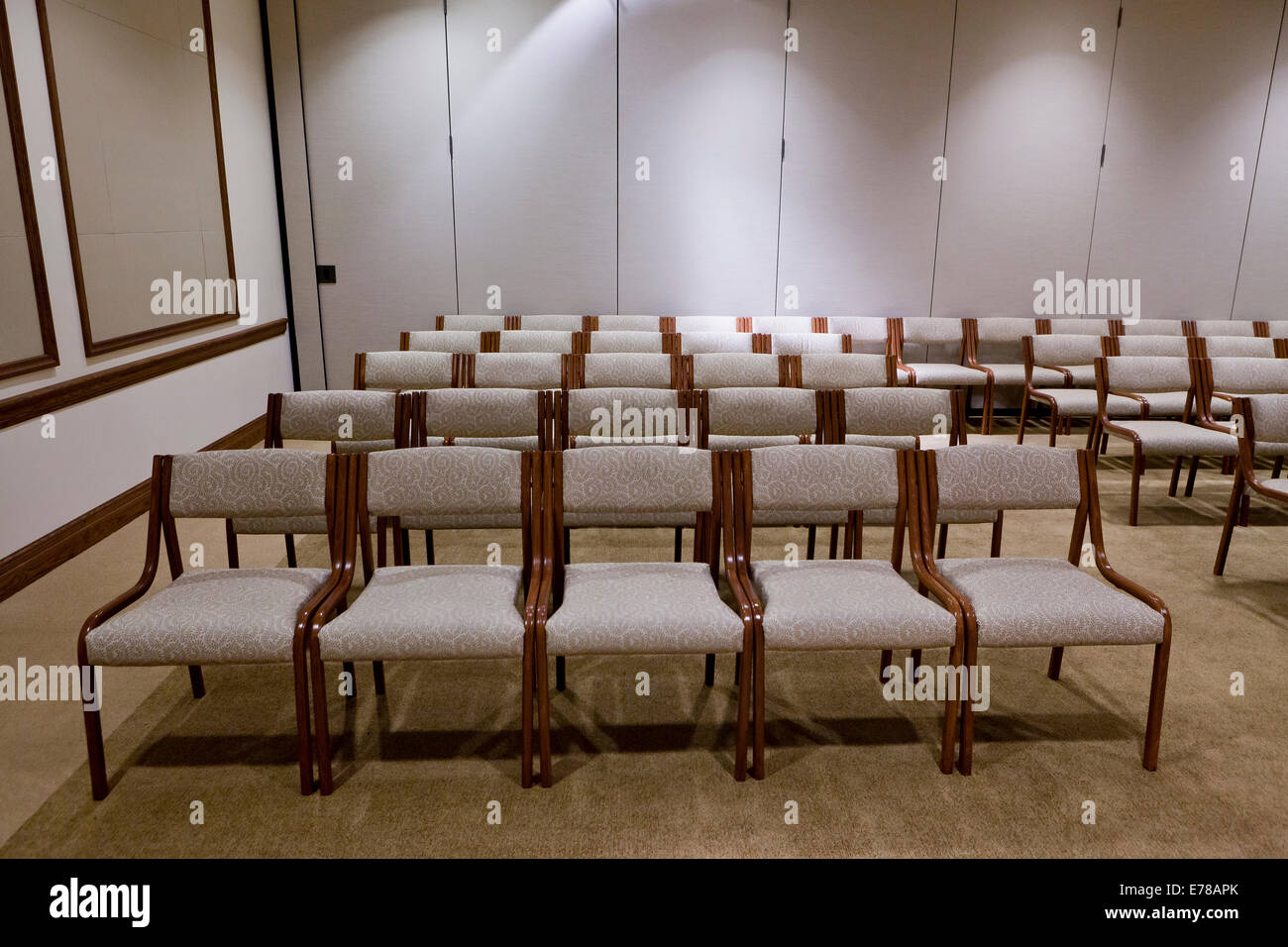 Empty rows of chairs in presentation room - USA Stock Photo - Alamy