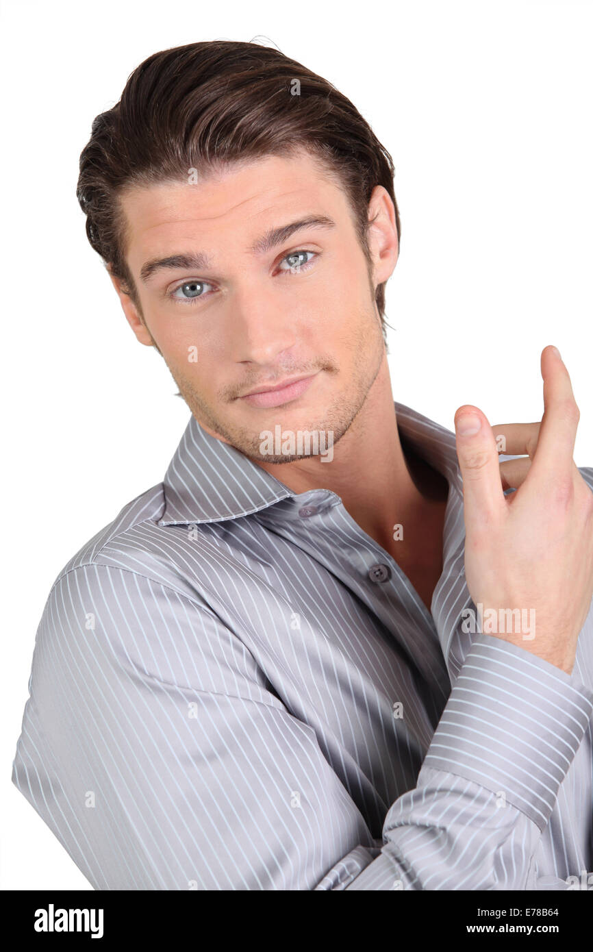 Portrait of brown-haired man Stock Photo - Alamy
