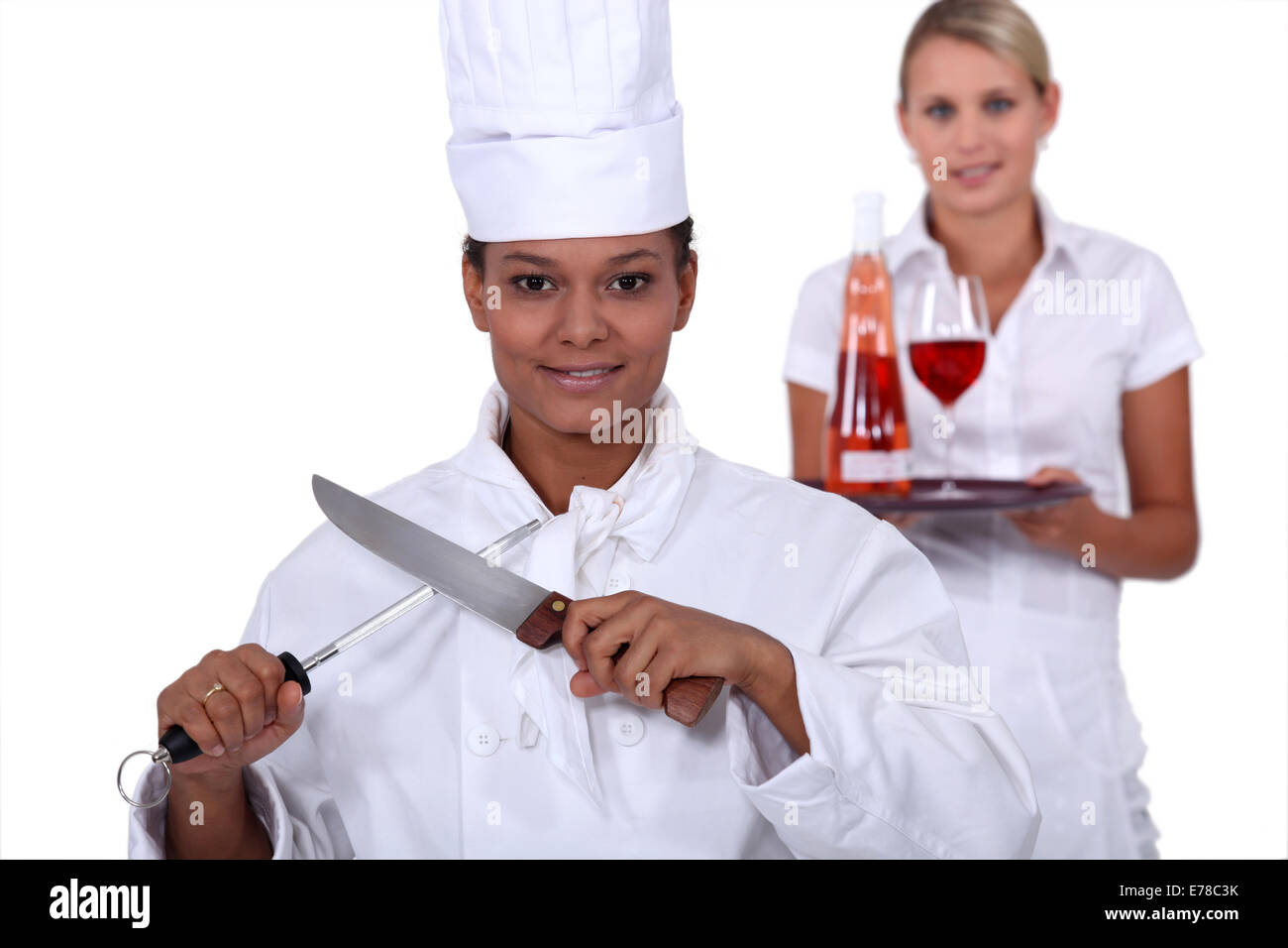 Cook and waitress Stock Photo - Alamy